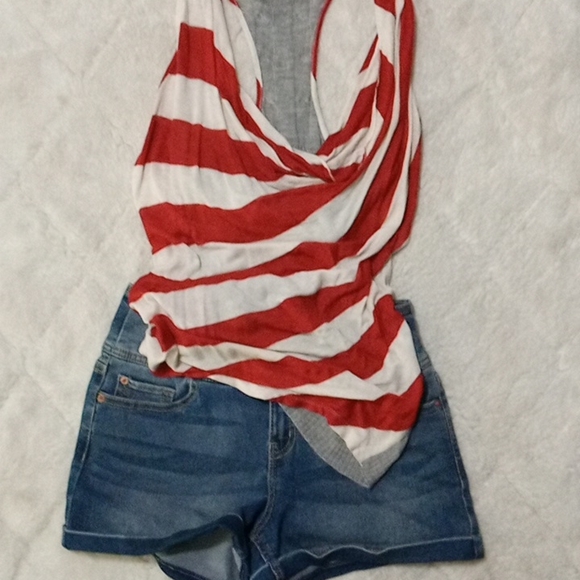 Tops | Red White And Gray Tank Top And Short Shorts Bundle | Poshmark